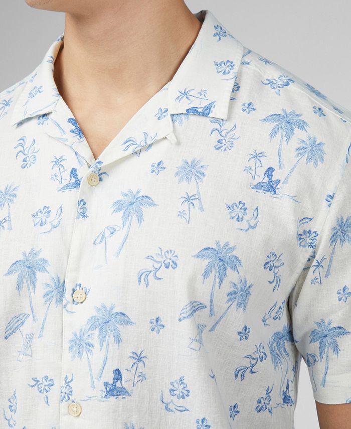 Ben Sherman Men's Resort Print Short Sleeve Shirt - Macy's