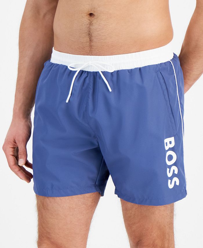 Hugo Boss Men's Logo 6" Swim Trunks, Created for Macy's - Macy's