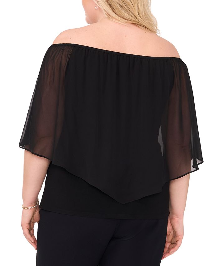 MSK Plus Size Off-The-Shoulder Split-Sleeve Top - Macy's