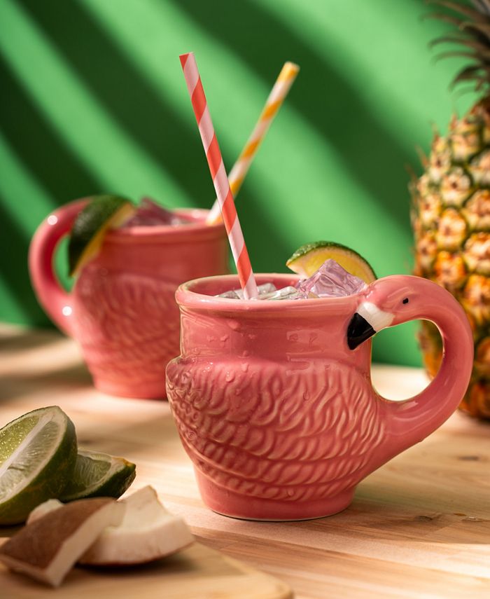 Godinger Jill Zarin Home Set of Four Flamingo Mugs - Macy's
