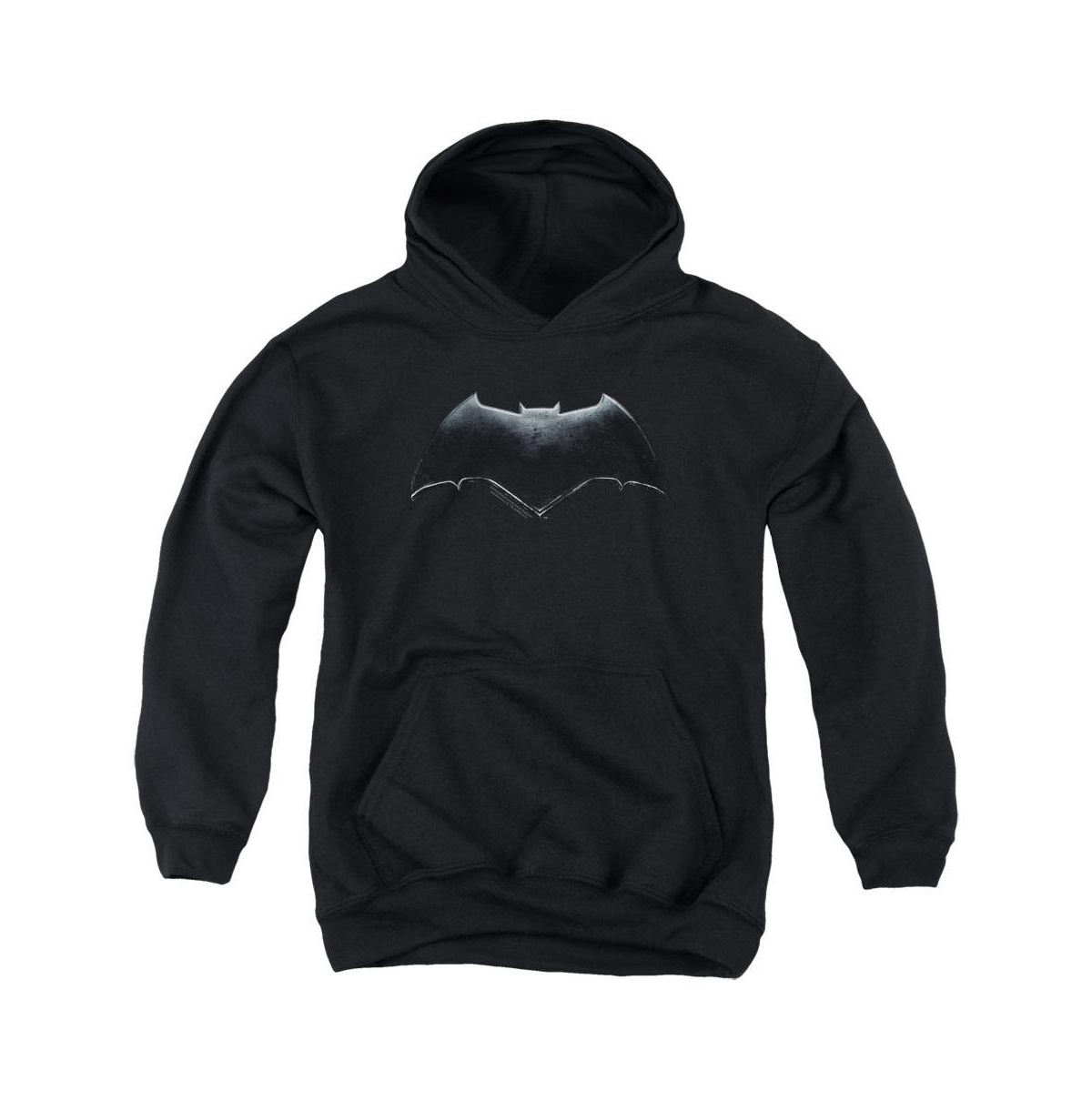Click here for Justice League Movie Youth Batman Logo Pull Over H... prices