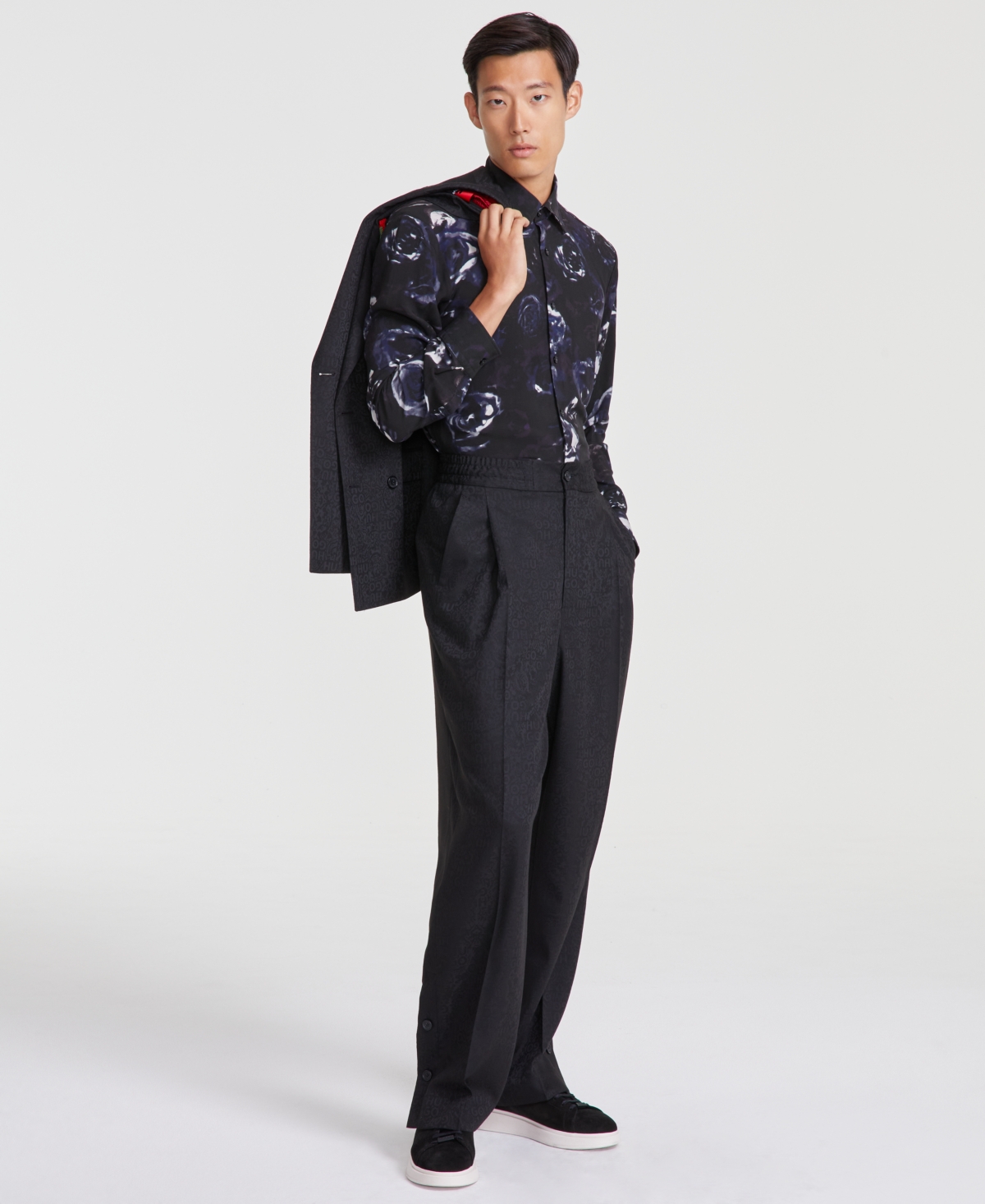 Click here for Hugo by Hugo Boss Mens Modern-Fit Logo-Print Pleat... prices