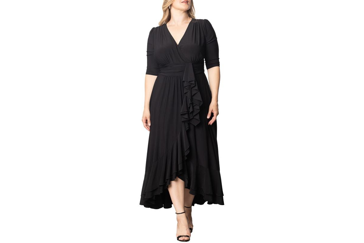 Click here for Kiyonna Plus Size Veronica Ruffled Evening Gown -... prices