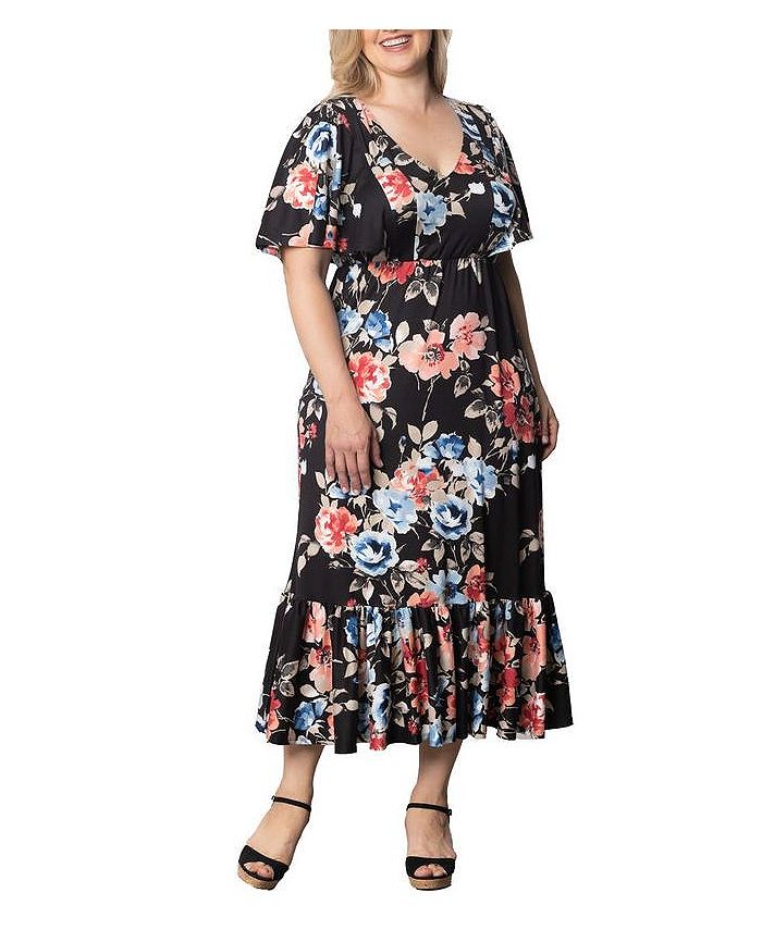 Kiyonna Plus Size Madrid Ruffled Dress - Macy's