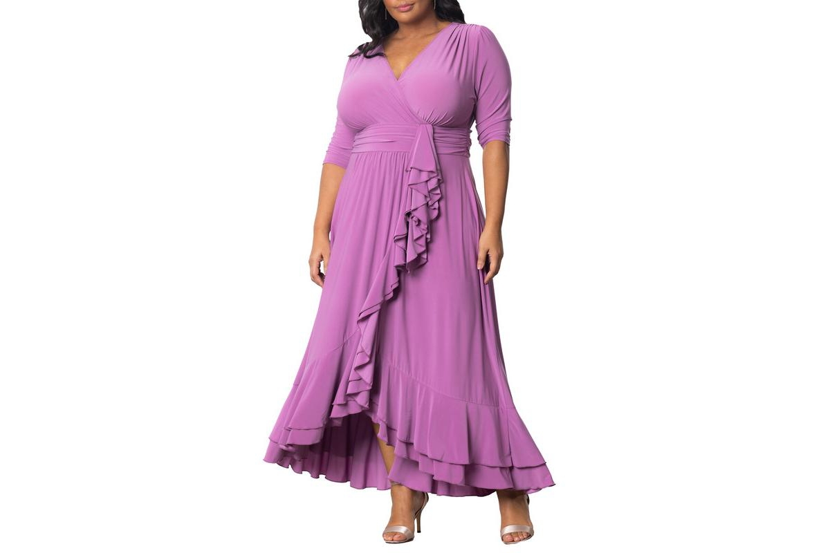 Click here for Kiyonna Plus Size Veronica Ruffled Evening Gown -... prices