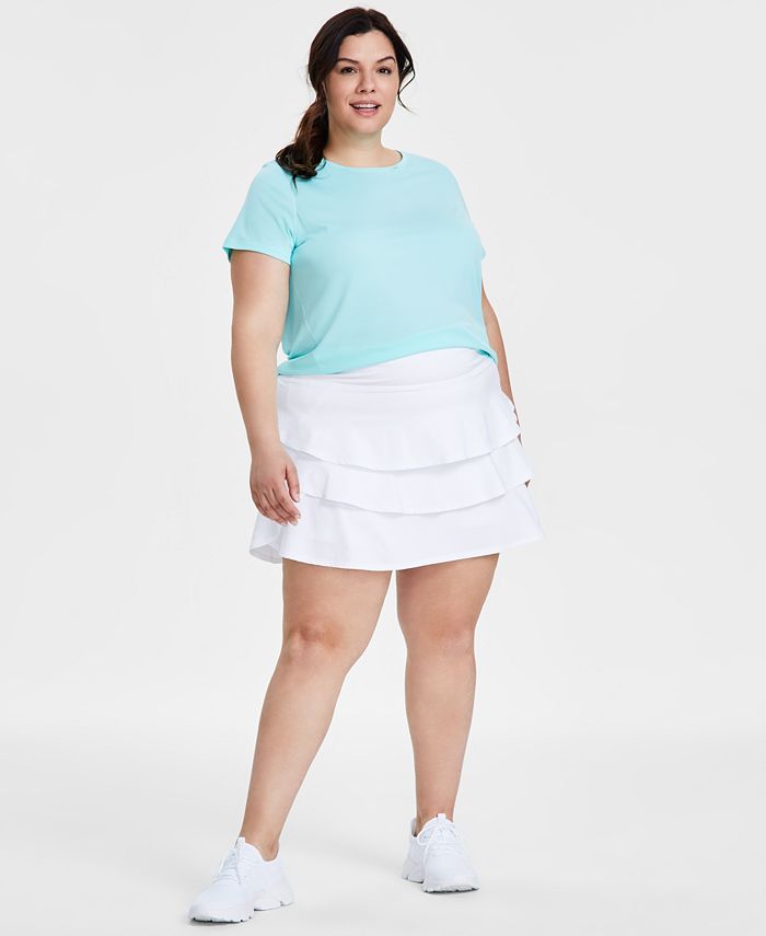 ID Ideology Plus Size Flounced Active Skort, Created for Macy's - Macy's