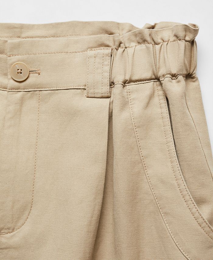 MANGO Women's Linen Cargo Pants - Macy's