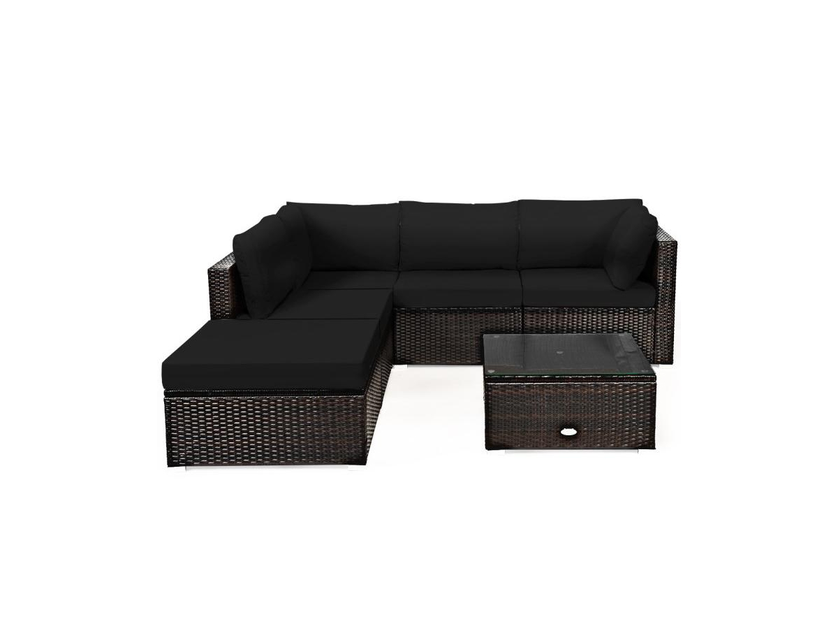 Click here for 6-Piece Outdoor Patio Sectional Sofa Set with Coff... prices