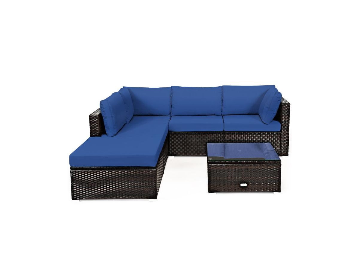 Click here for 6-Piece Outdoor Patio Sectional Sofa Set with Coff... prices