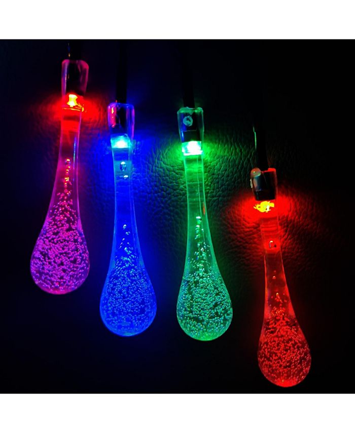 SonicGrace Solar Powered Water Drop String Light - Macy's