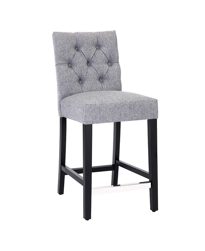 WestinTrends Linen Fabric Tufted Counter Stool (Set of 2) - Macy's