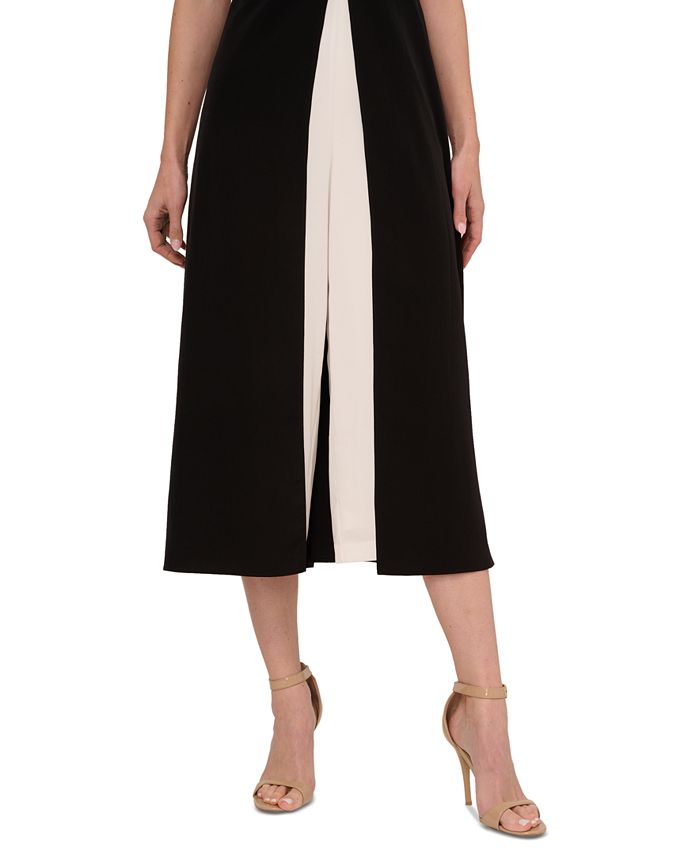 Adrianna Papell Women's Colorblocked Cropped Jumpsuit - Macy's