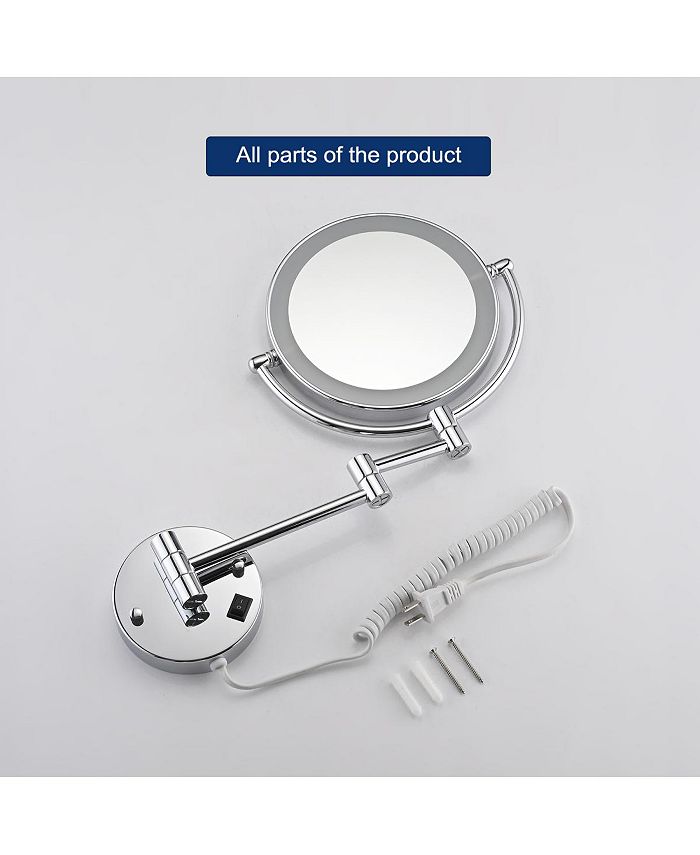 Simplie Fun 8 Inch LED Wall Mount Two-Sided Makeup Vanity Mirror 12 ...