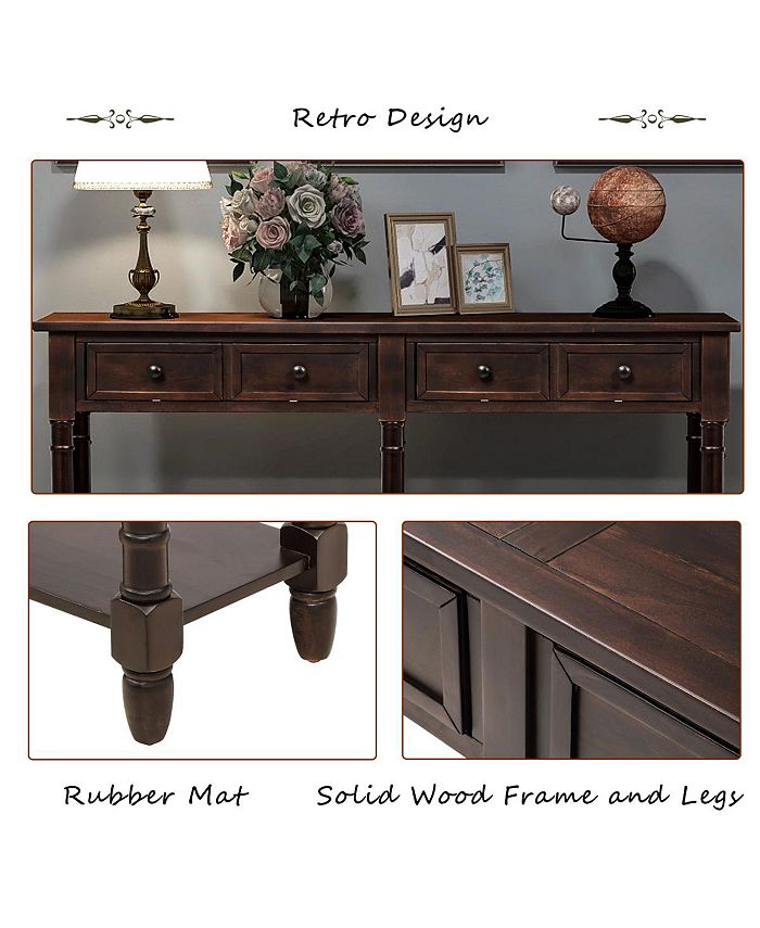 Simplie Fun Console Table Sofa Table Easy Assembly With Two Storage ...