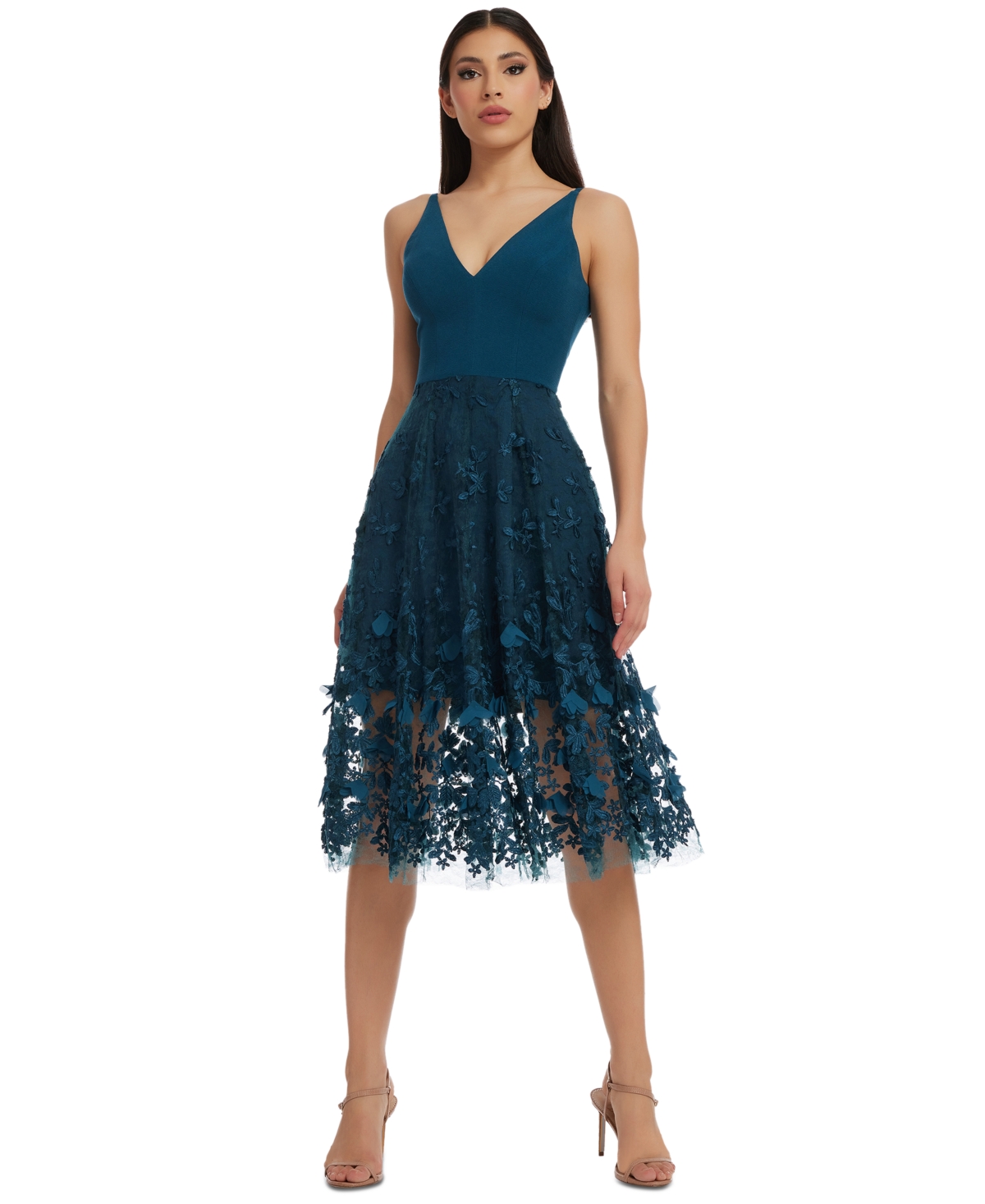 Click here for Dress the Population Plunging Darleen Neck Fit & F... prices