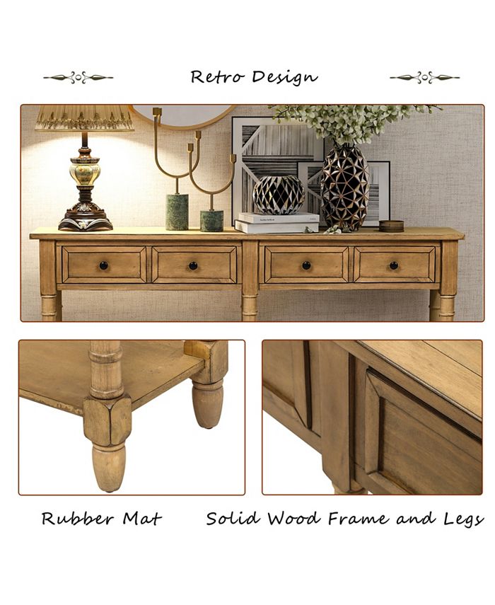 Simplie Fun Console Table Sofa Table Easy Assembly With Two Storage ...