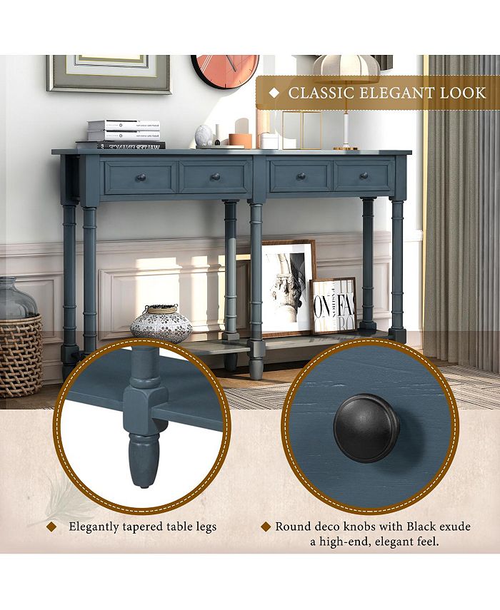 Simplie Fun Console Table Sofa Table Easy Assembly With Two Storage ...