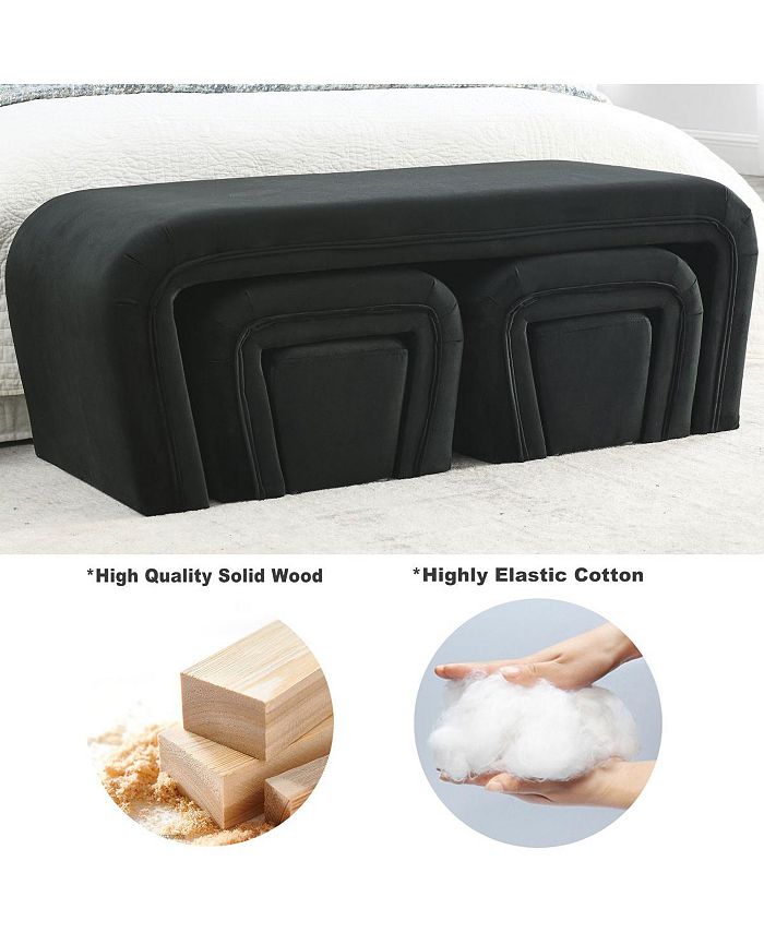 Simplie Fun 46" W Modern Contemporary Upholstered Nesting Bench ...