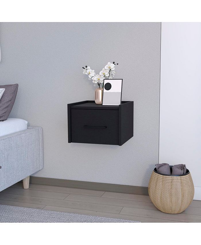 Simplie Fun Floating Nightstand Calion, Bedroom, Black - Macy's