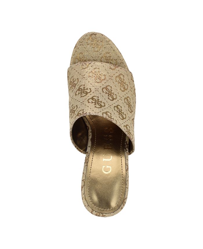 GUESS Women's Yenise Single Band Slide Platform Wedge Sandals - Macy's
