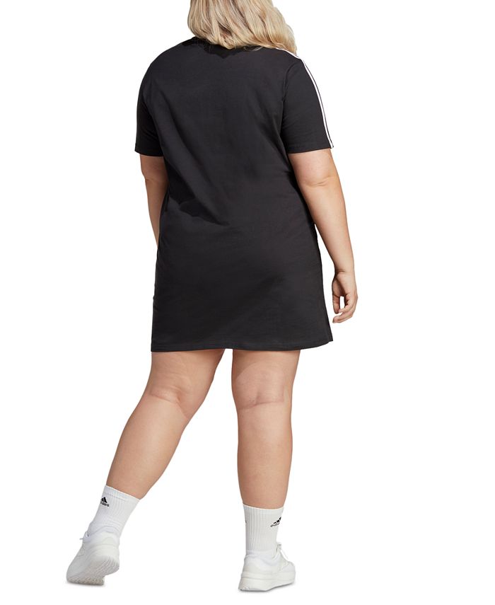adidas Plus Size Essentials 3-Stripes Boyfriend T-Shirt Dress - Macy's