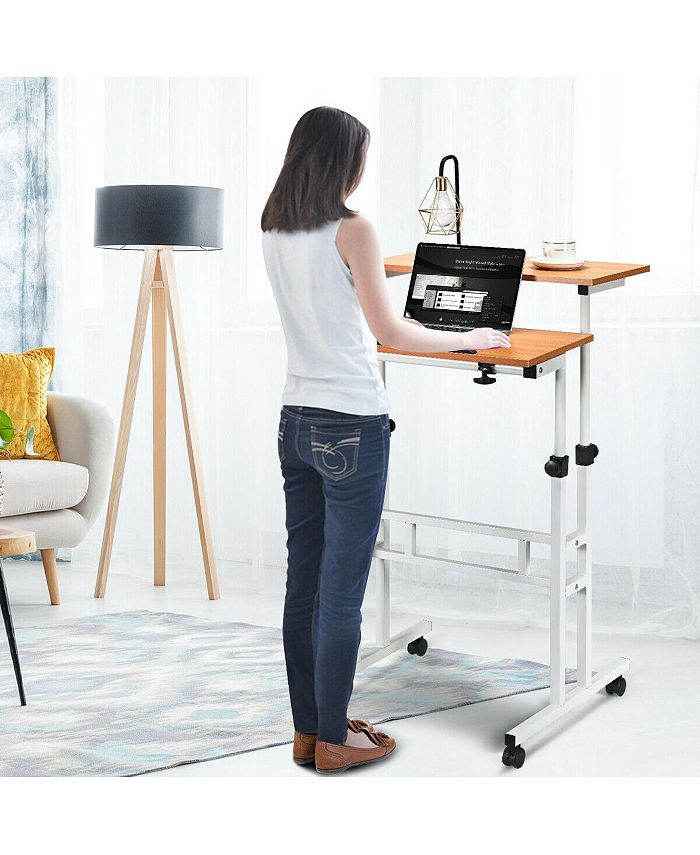 Slickblue 2 in 1 Height Adjustable Sit Standing Computer Desk - Macy's