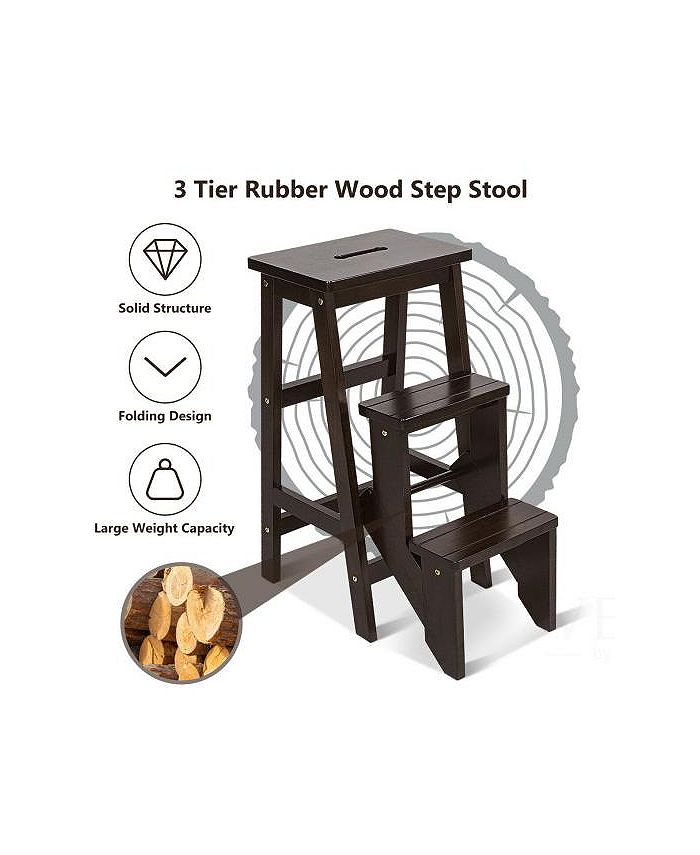 Slickblue 3 Tier Step Stool 3 in 1 Folding Ladder Bench - Macy's