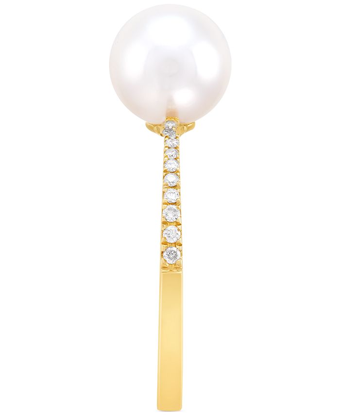 Honora Cultured Freshwater Pearl (8mm) & Diamond (1/10 ct. t.w.) Ring ...
