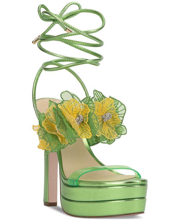 Jessica Simpson Iyla Flower Embellished Strappy High Heel Platform ...