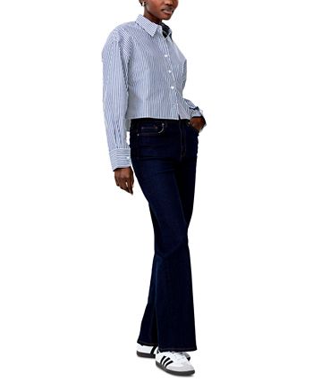French Connection Women's Alissa Striped Cotton Button-Front Shirt - Macy's