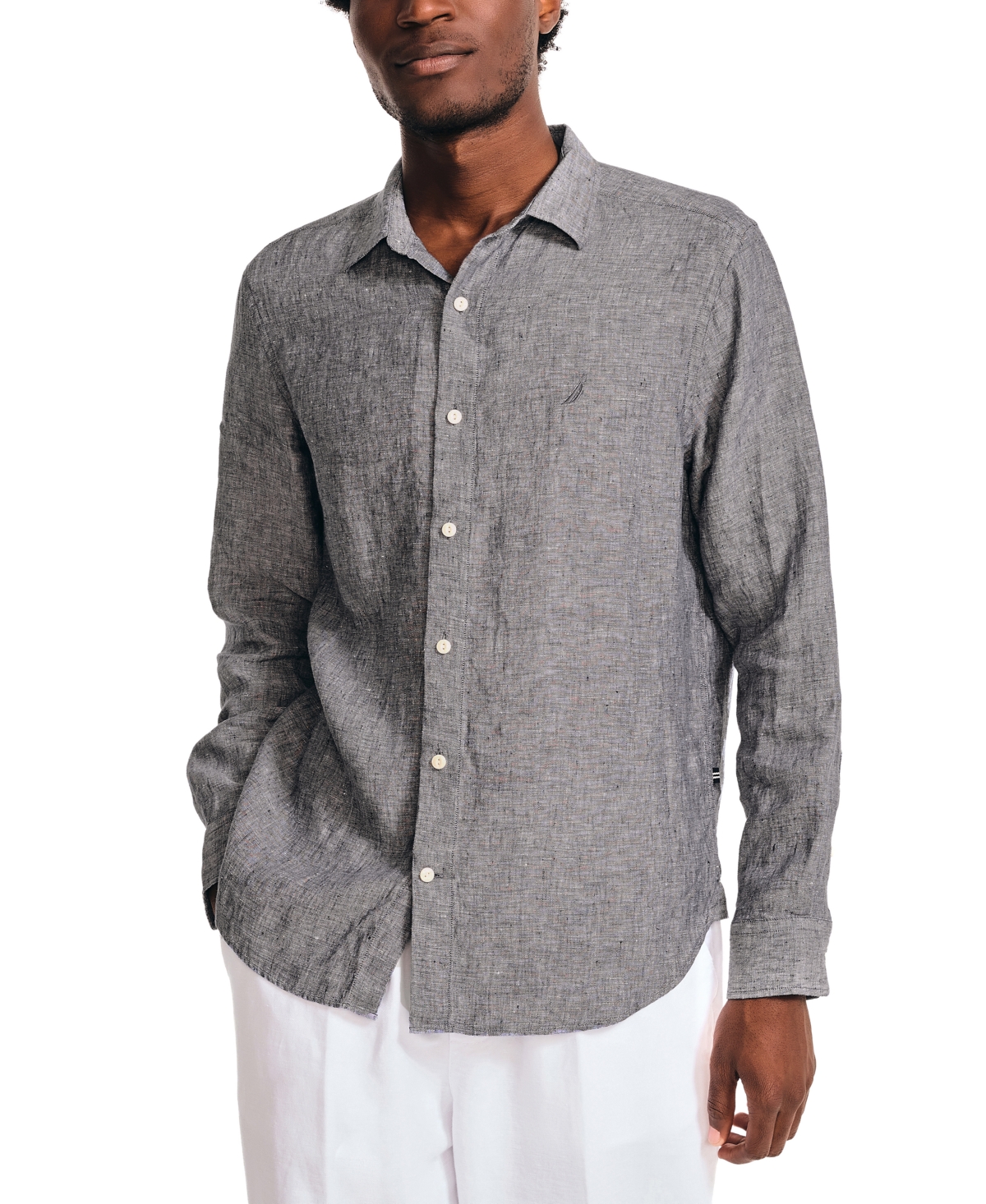 Click here for Nautica Mens Classic-Fit Long-Sleeve Button-Up Sol... prices