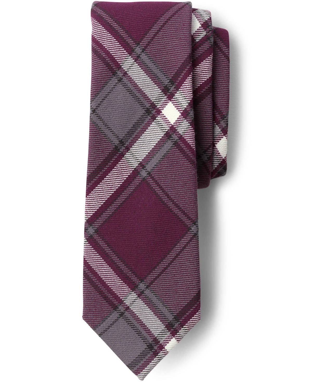 Click here for Lands End Kids Plaid To Be Tied Tie - Burgundy/gra... prices