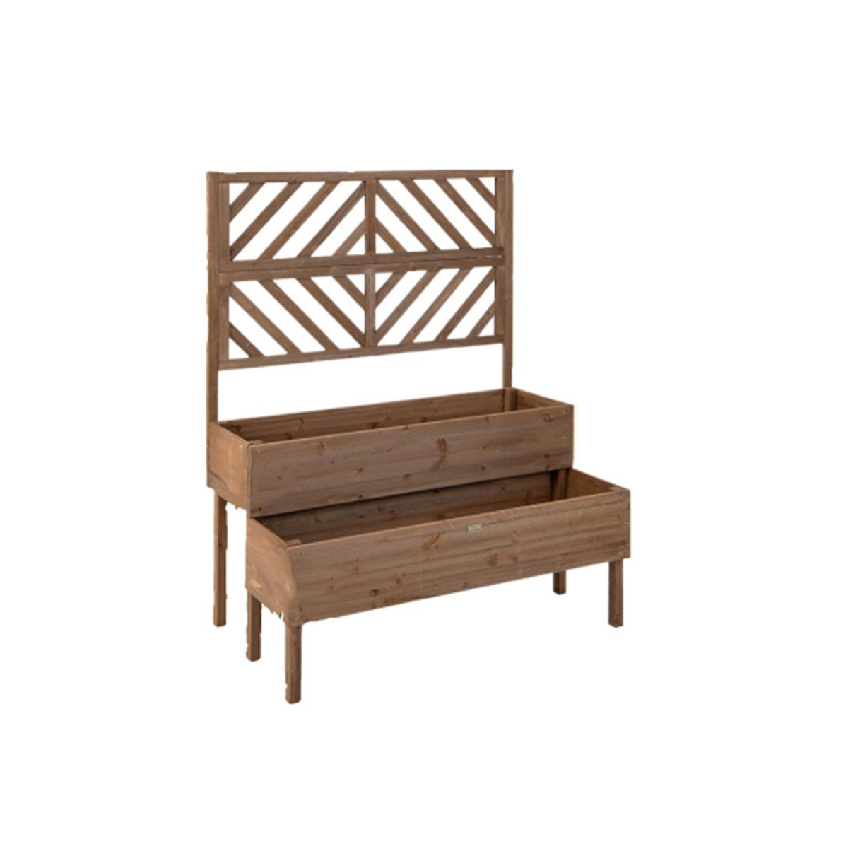 Click here for Slickblue 2-Tier Raised Garden Bed with Trellis-Br... prices