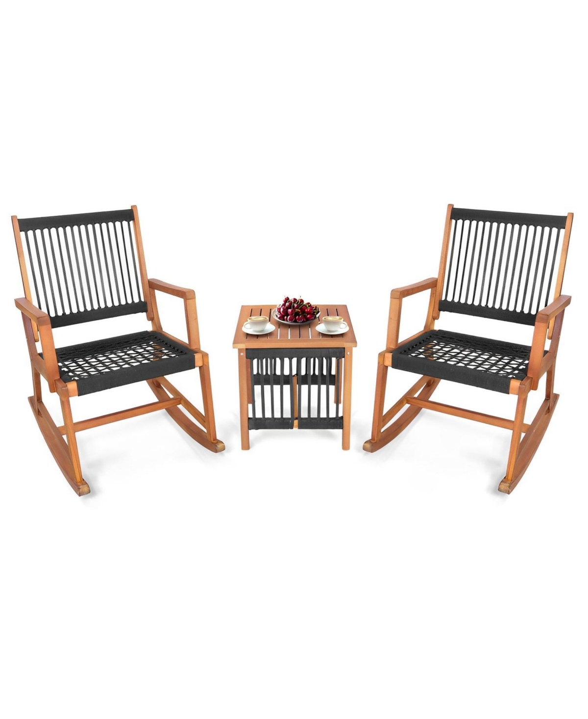 Click here for Sugift 3 Pieces Acacia Wood Rocking Bistro Set - N... prices