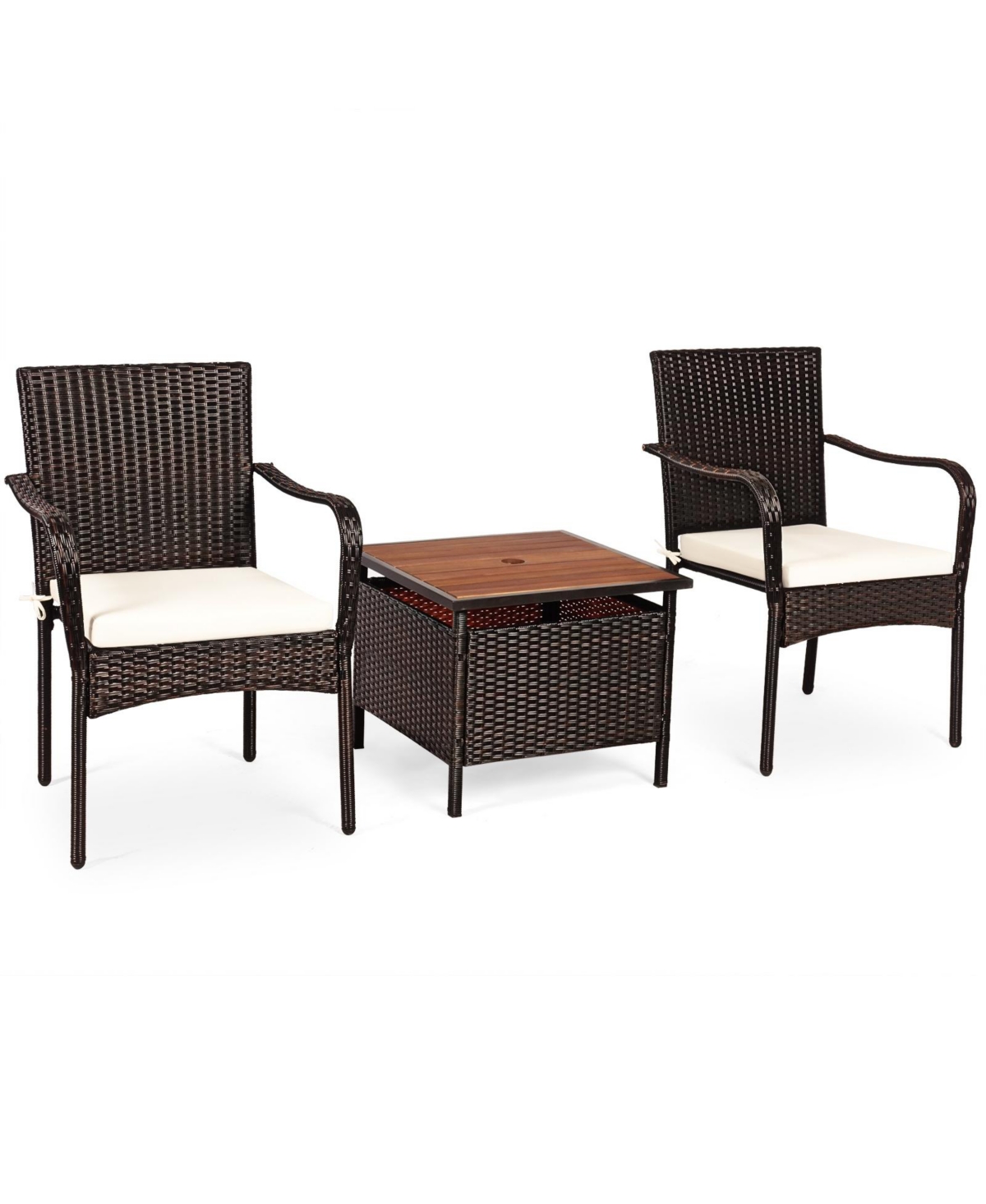 Click here for Inolait 3 Pieces Patio Rattan Furniture Bistro Set... prices