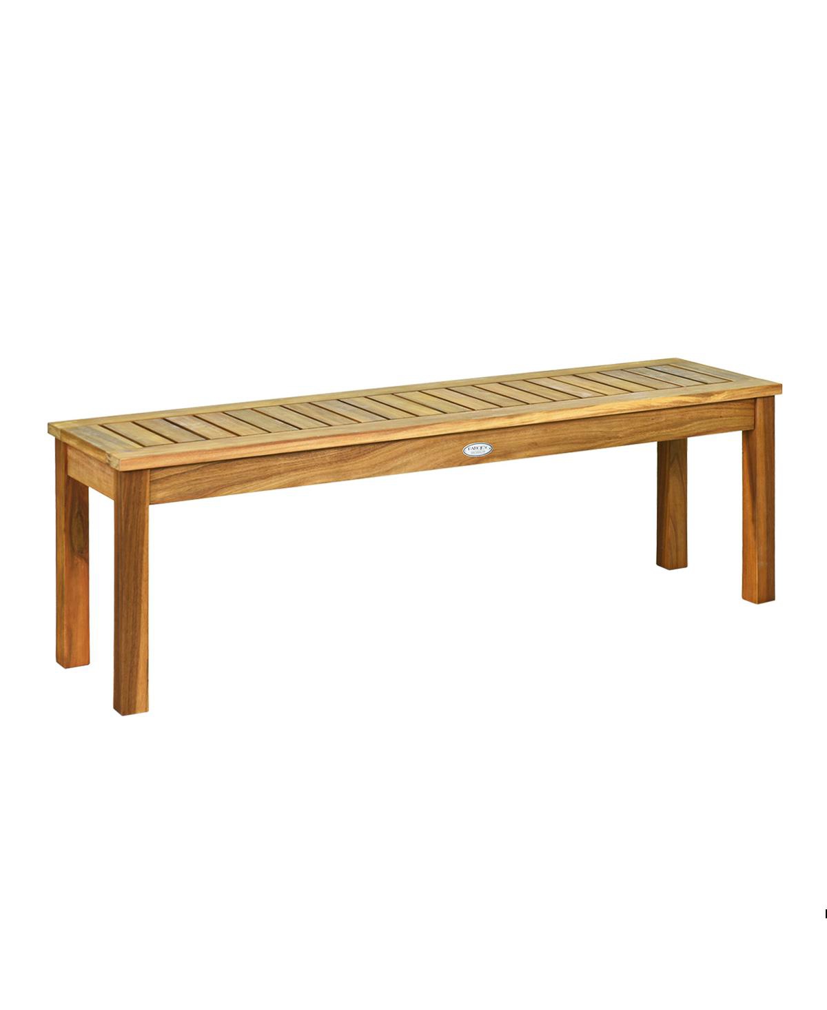 Click here for Sugift 52 Inch Outdoor Acacia Wood Dining Bench Ch... prices
