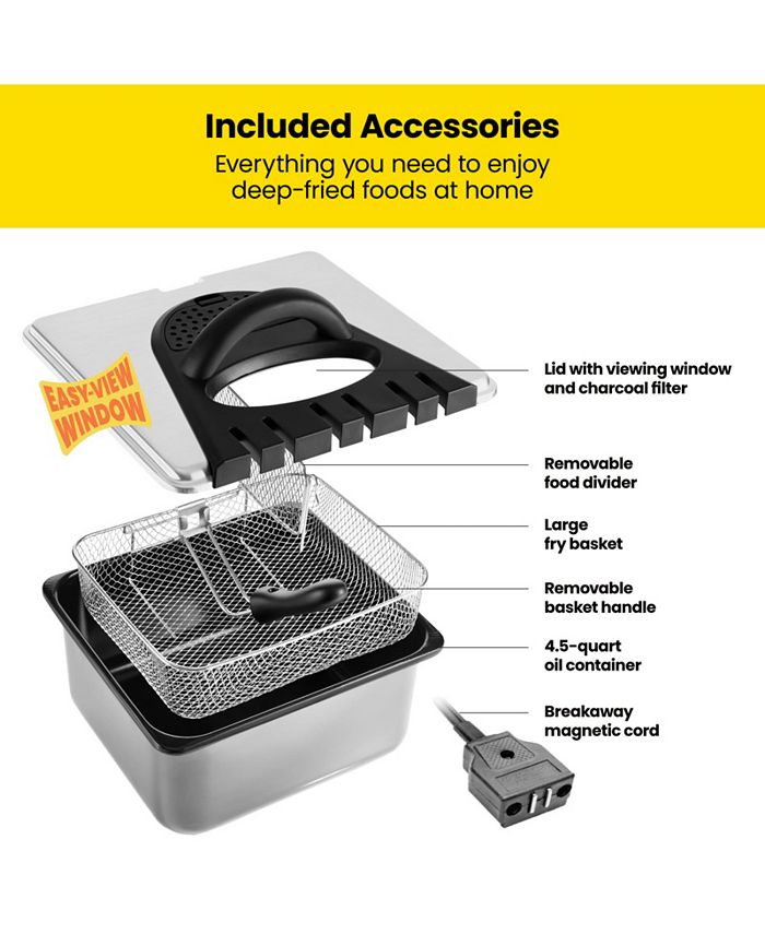 Chefman 4.5L Dual Cook Deep Fryer w/ Adjustable Temperature Control ...