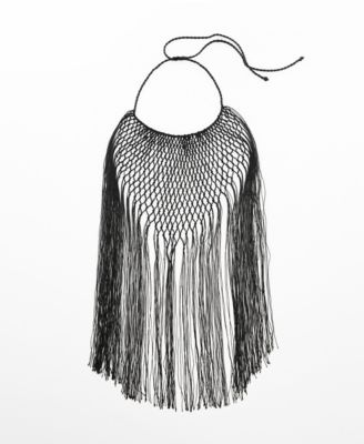 MANGO Women's Fringed Net Necklace - Macy's