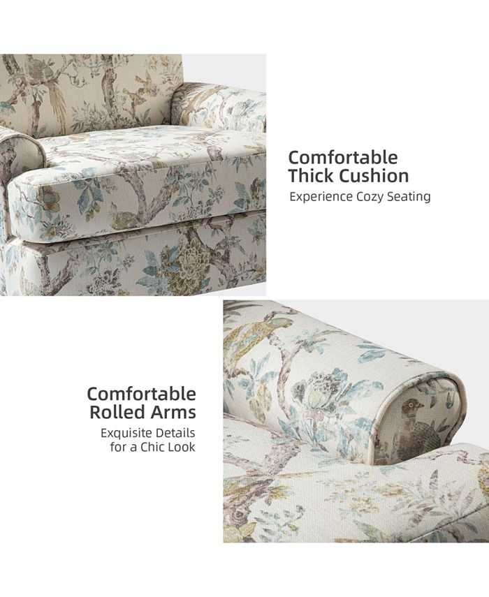 Hulala Home Lucretia Modern Upholstered Accent Chair with Patterned ...