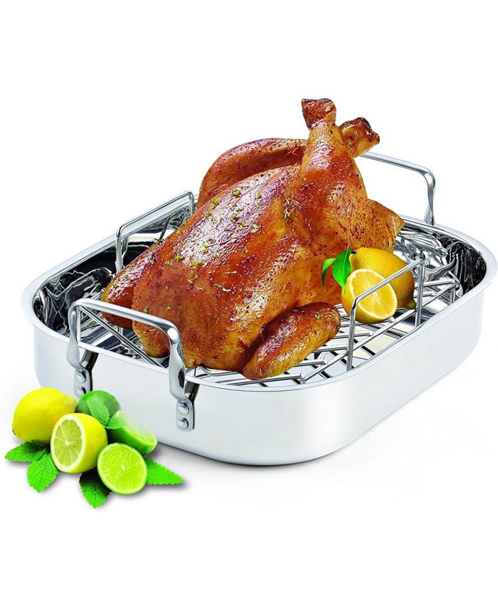 Cooks Standard 16-Inch by 13-Inch Stainless Steel Roaster with Rack ...