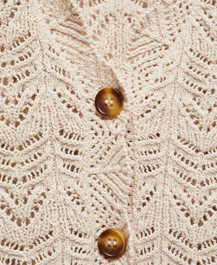 MANGO Women's Drawstring Detail Knitted Cardigan - Macy's
