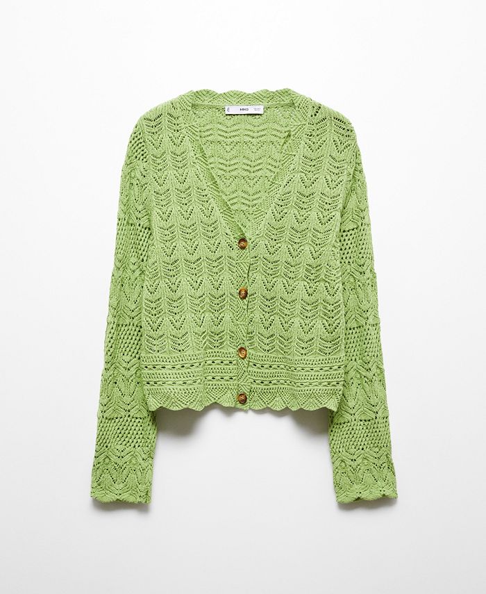 MANGO Women's Drawstring Detail Knitted Cardigan - Macy's