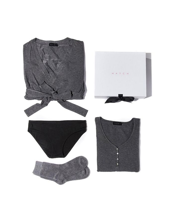 HATCH Collection Essential Maternity Hospital Gift Set-Includes Robe, Nightgown + Socks - Macy's