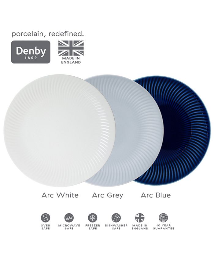 Denby Porcelain Arc Collection Medium Plates, Set of 4 - Macy's