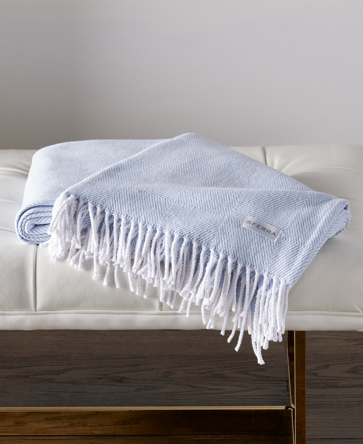 Click here for Sferra Capriana Brushed Cotton Throw  51 x 71 - Se... prices