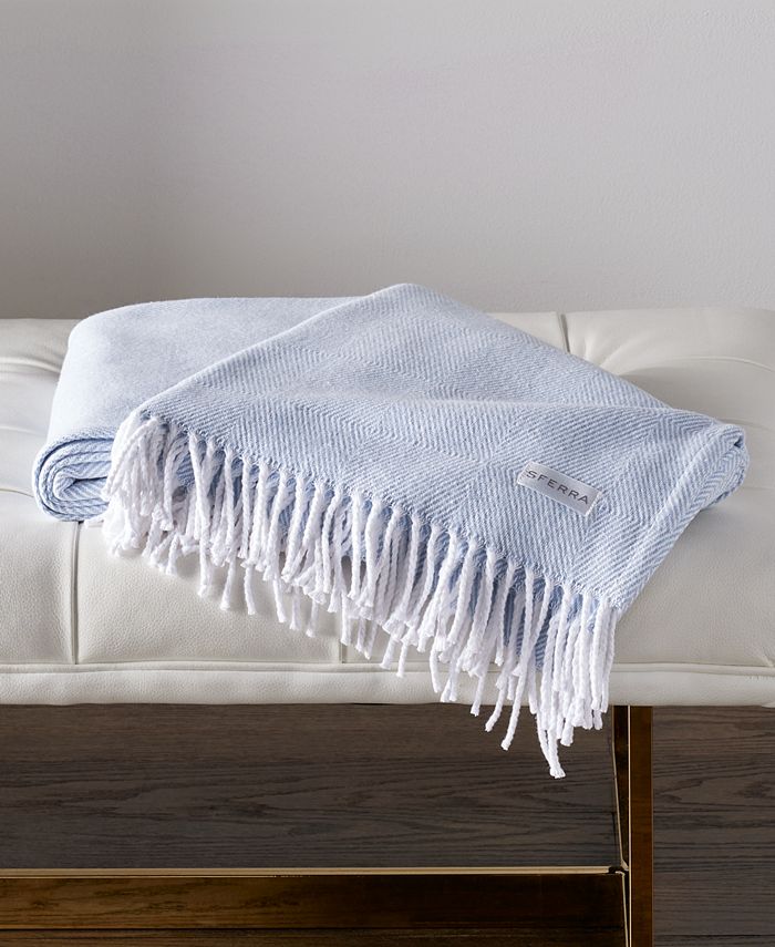 SFERRA Capriana Brushed Cotton Throw, 51" x 71" - Macy's