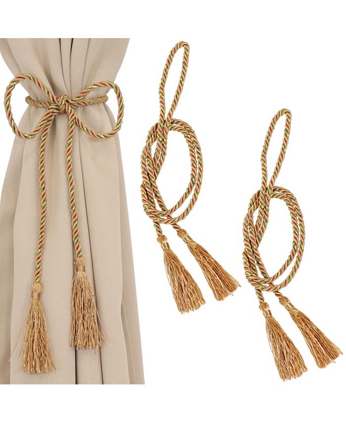 Sunnydaze Decor Indoor/Outdoor Rope Curtain Tiebacks - Copper - Set of ...