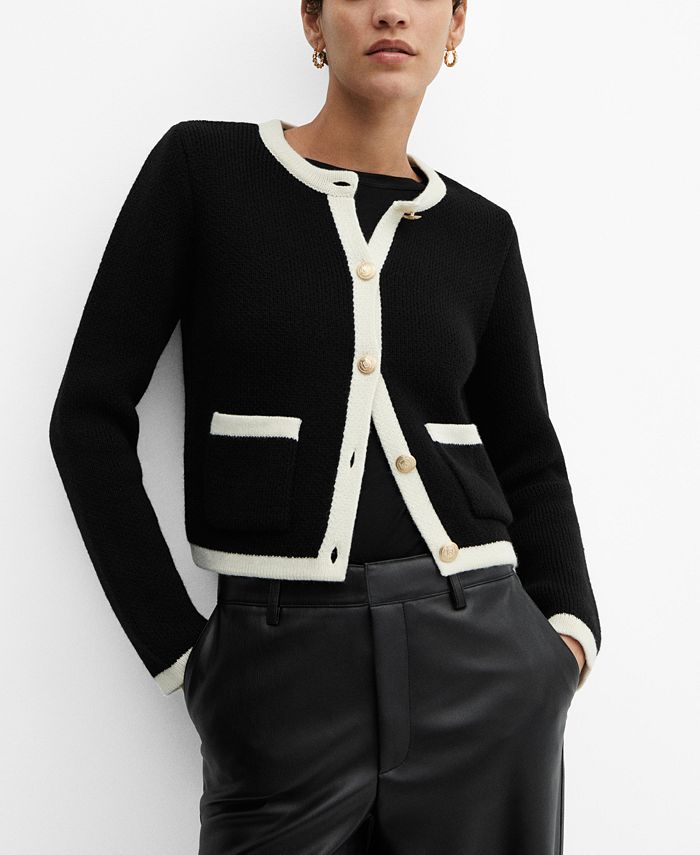 MANGO Women's Knitted Buttoned Jacket - Macy's
