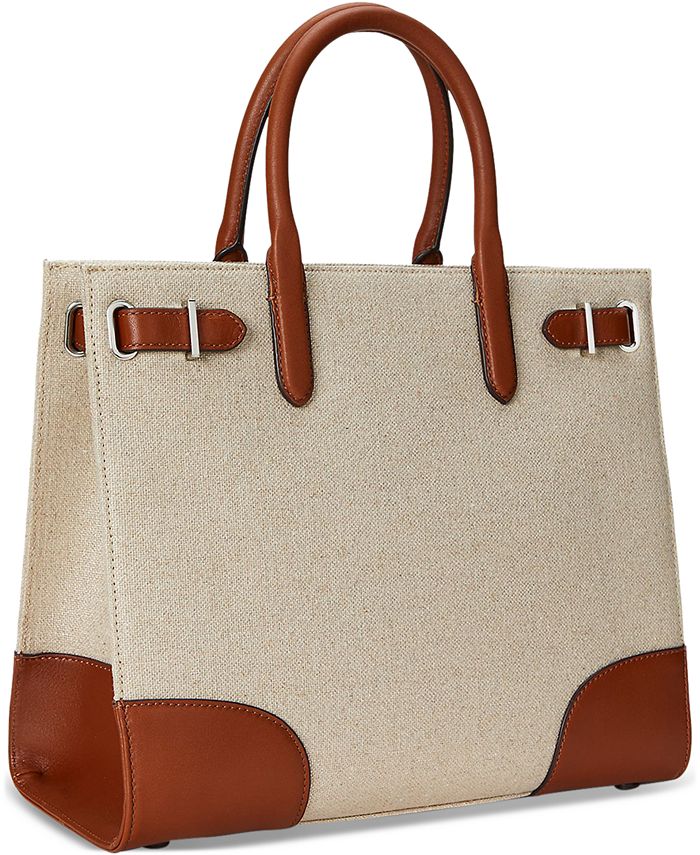 Lauren Ralph Lauren Metallic Canvas Medium Devyn Tote Bag - Macy's