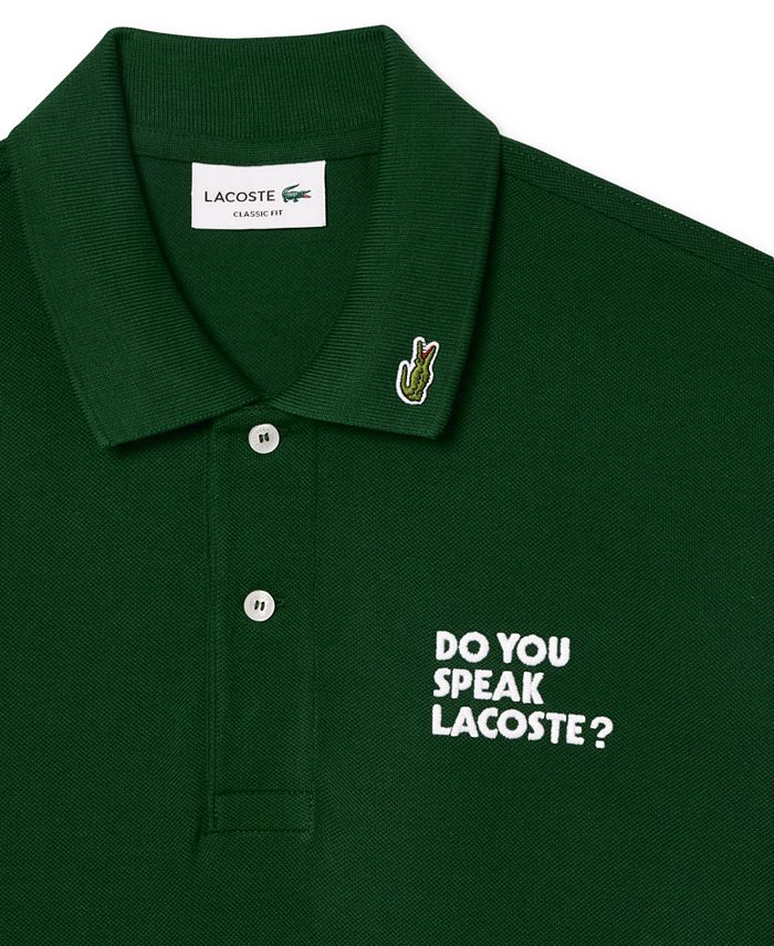 Lacoste Men's Crocodile Wording Short Sleeve Polo Shirt - Macy's